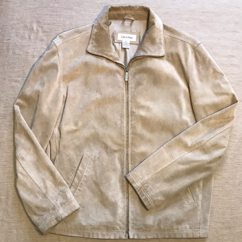 Calvin Klein Suede Leather Jacket Size Medium - Gem